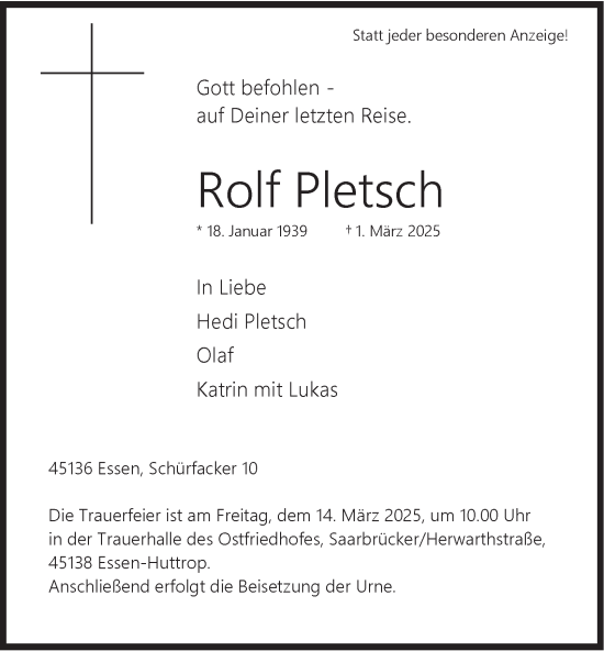 Traueranzeigen aus tageszeitung | Trauer-in-NRW.de