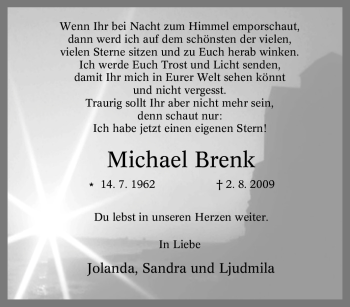 Traueranzeigen von Michael Brenk | Trauer-in-NRW.de
