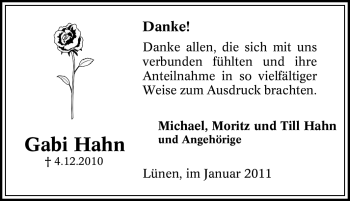 Traueranzeigen von Gabi Hahn | Trauer-in-NRW.de